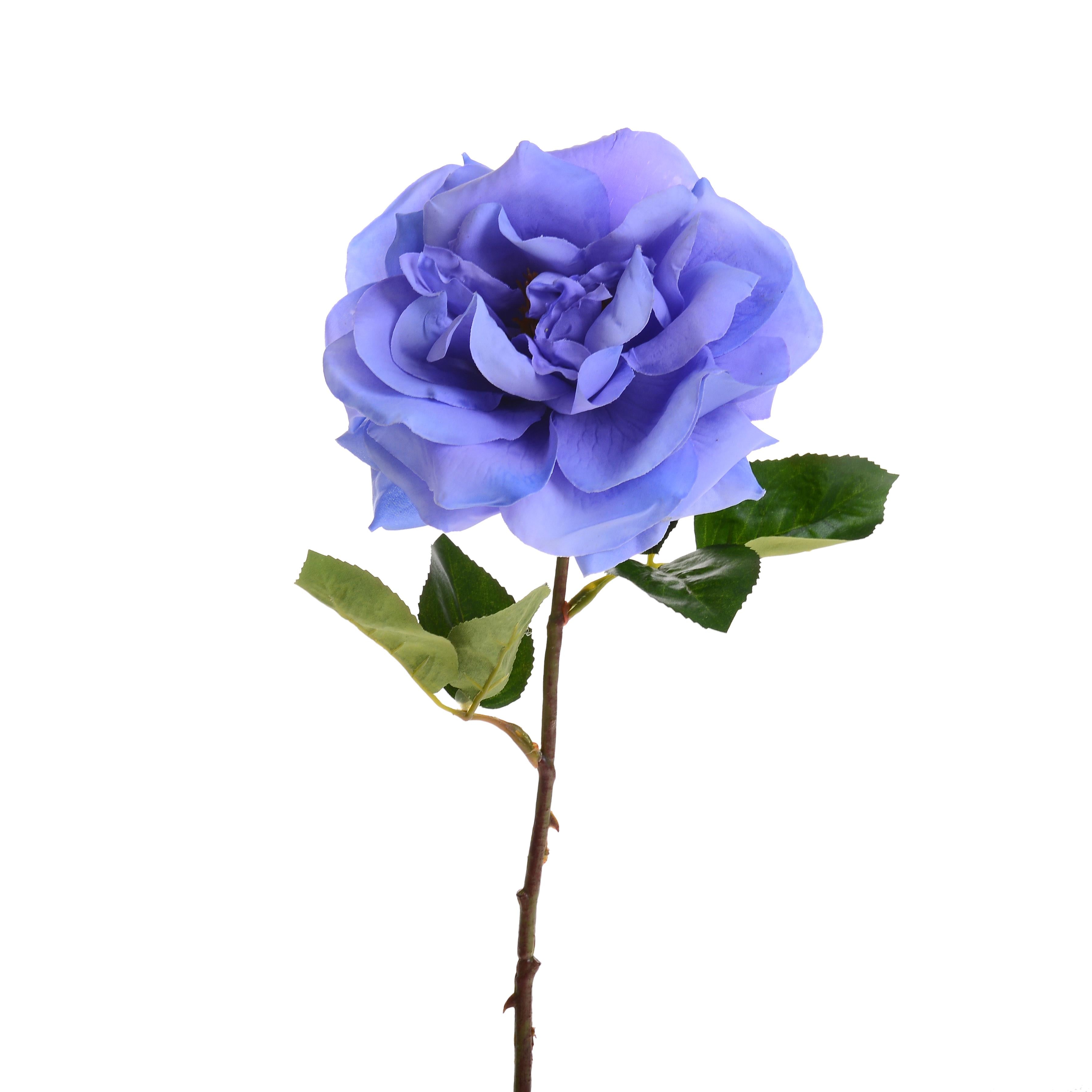 Set 4 Rose Artificiali Aperta Altezza 50 cm Blu – acquista su Giordano Shop