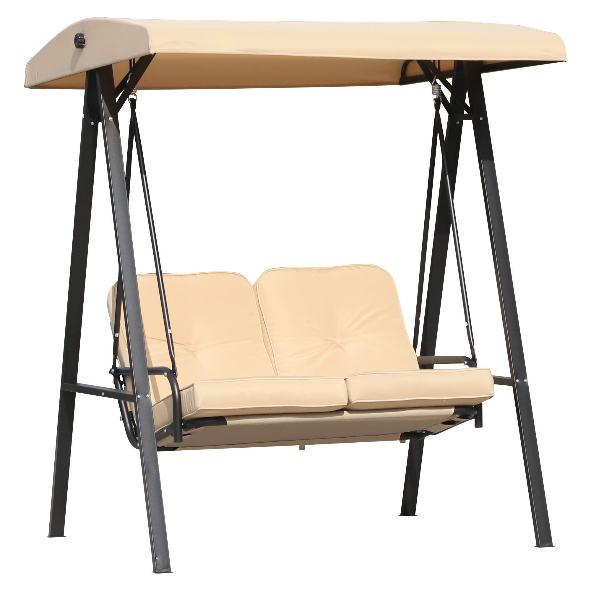 Dondolo 2 Posti da Giardino 138x106x174 cm in Acciaio e Poliestere ...