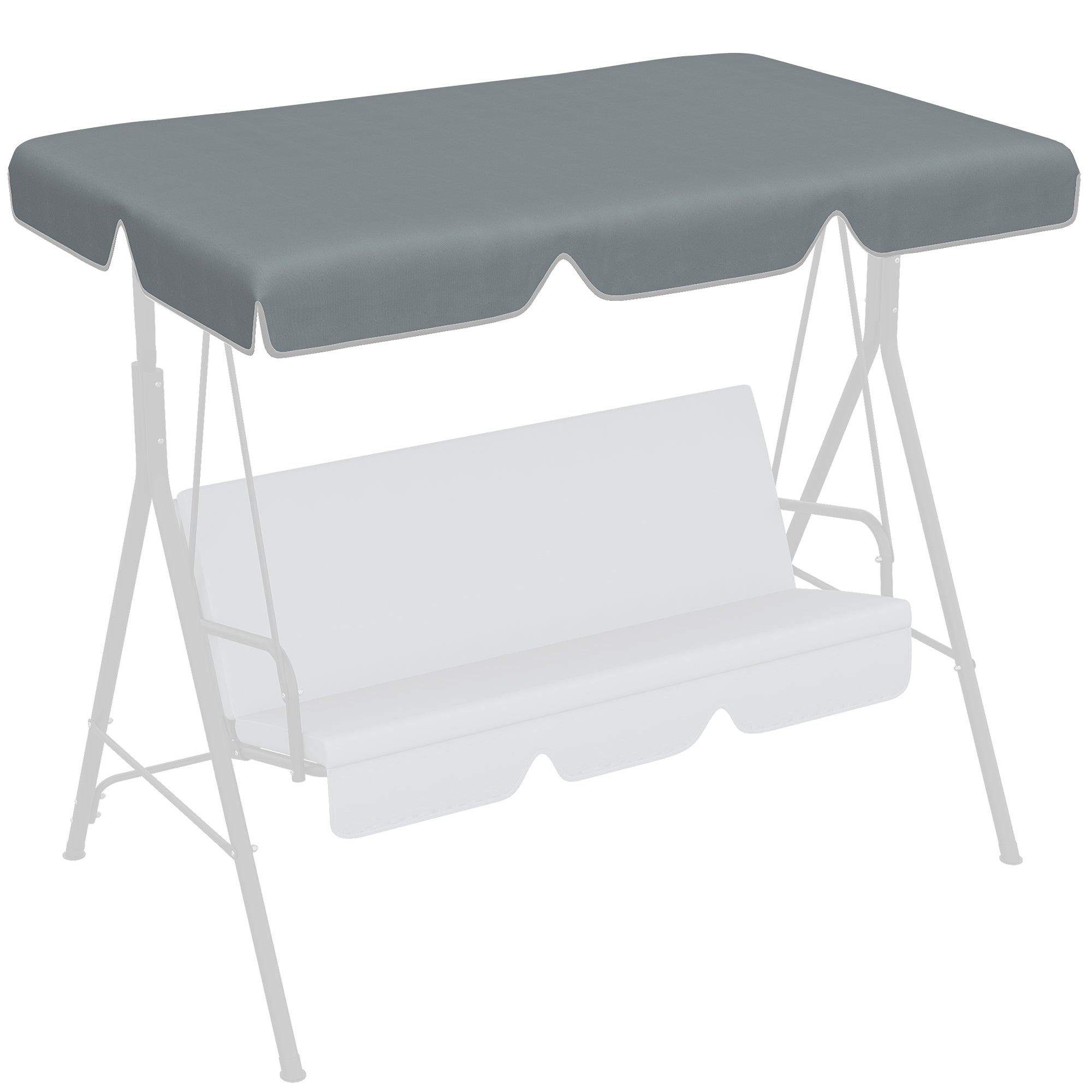 Tettuccio di Ricambio per Dondolo 192x144 cm in Poliestere Grigio Scuro ...