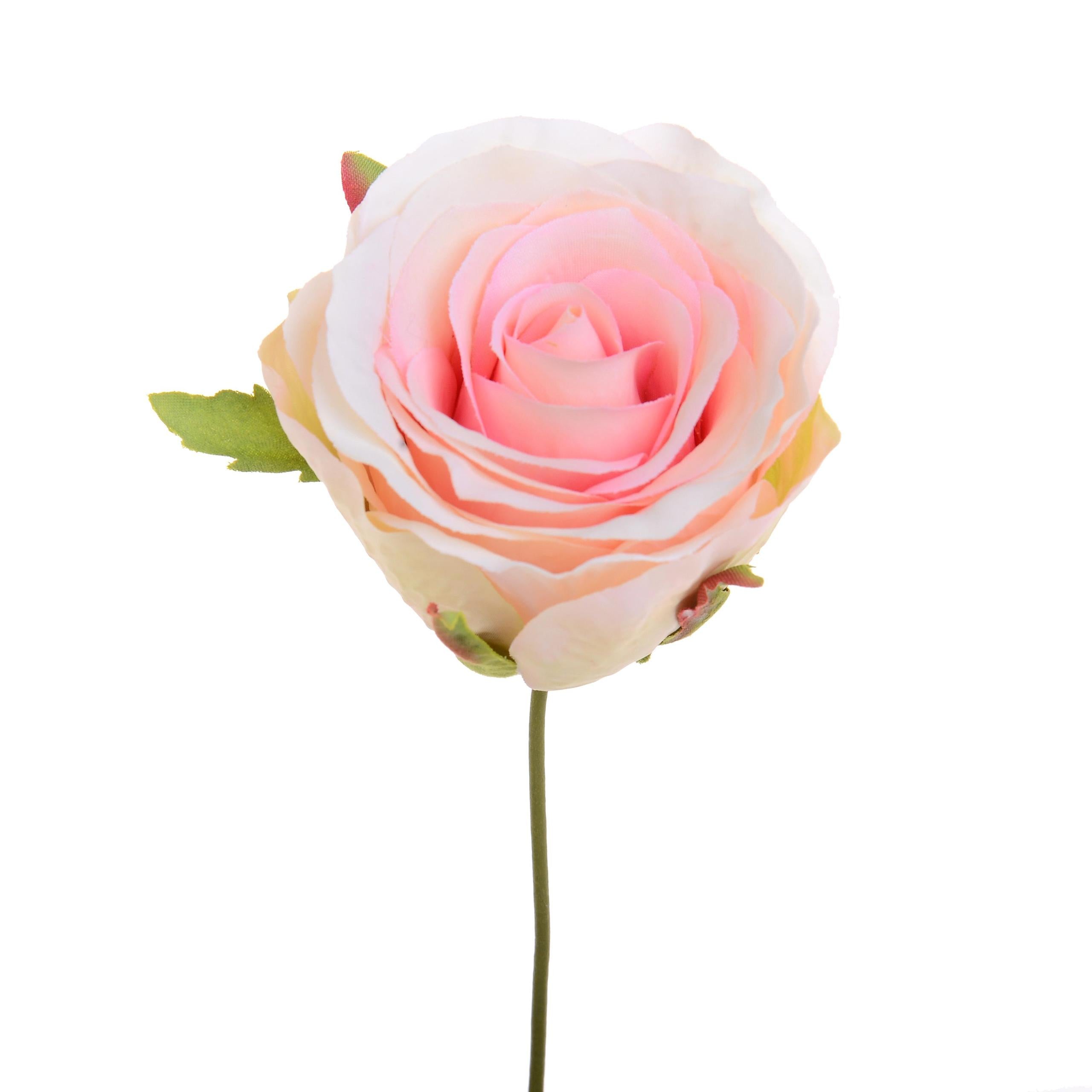 Set 12 Rose Artificiali Testa con Gambo Altezza 10 cm Rosa – acquista ...