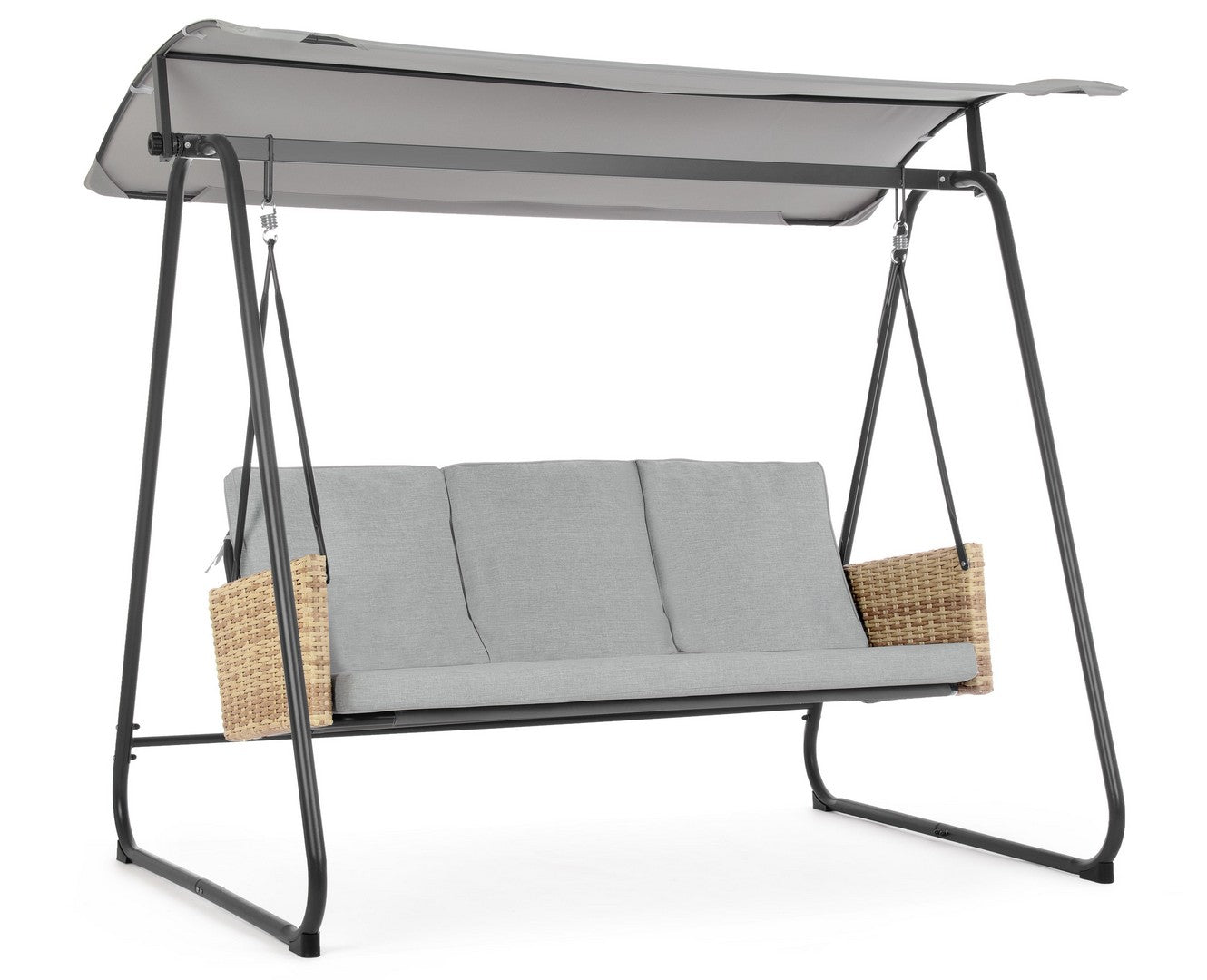 Dondolo 3 Posti da Giardino 210x138x182 cm in Acciaio Easy Grigio ...