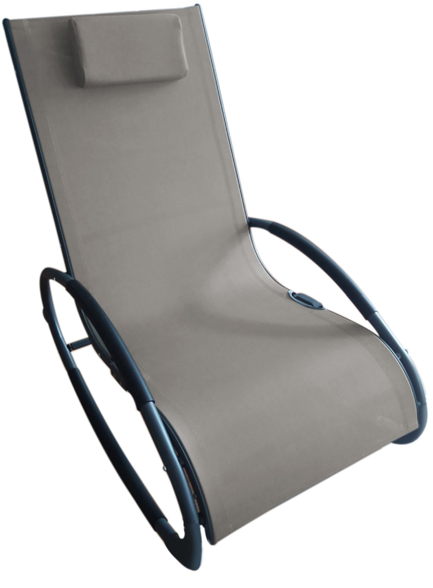 Sedia a Dondolo da Giardino 113x62x58 cm in Metallo e Textilene Tortora ...