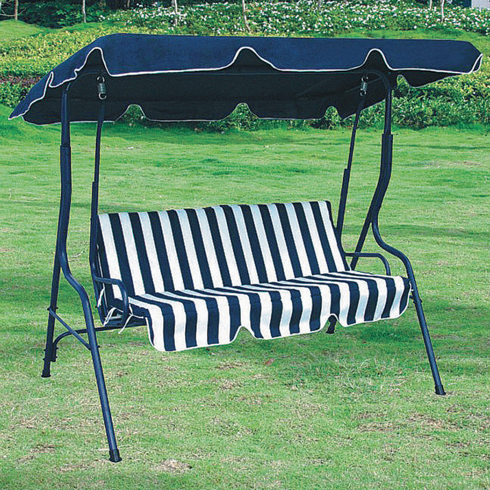 Dondolo Sofa 3 Posti in Acciaio Verniciato Telo Bianco/Blu – acquista ...