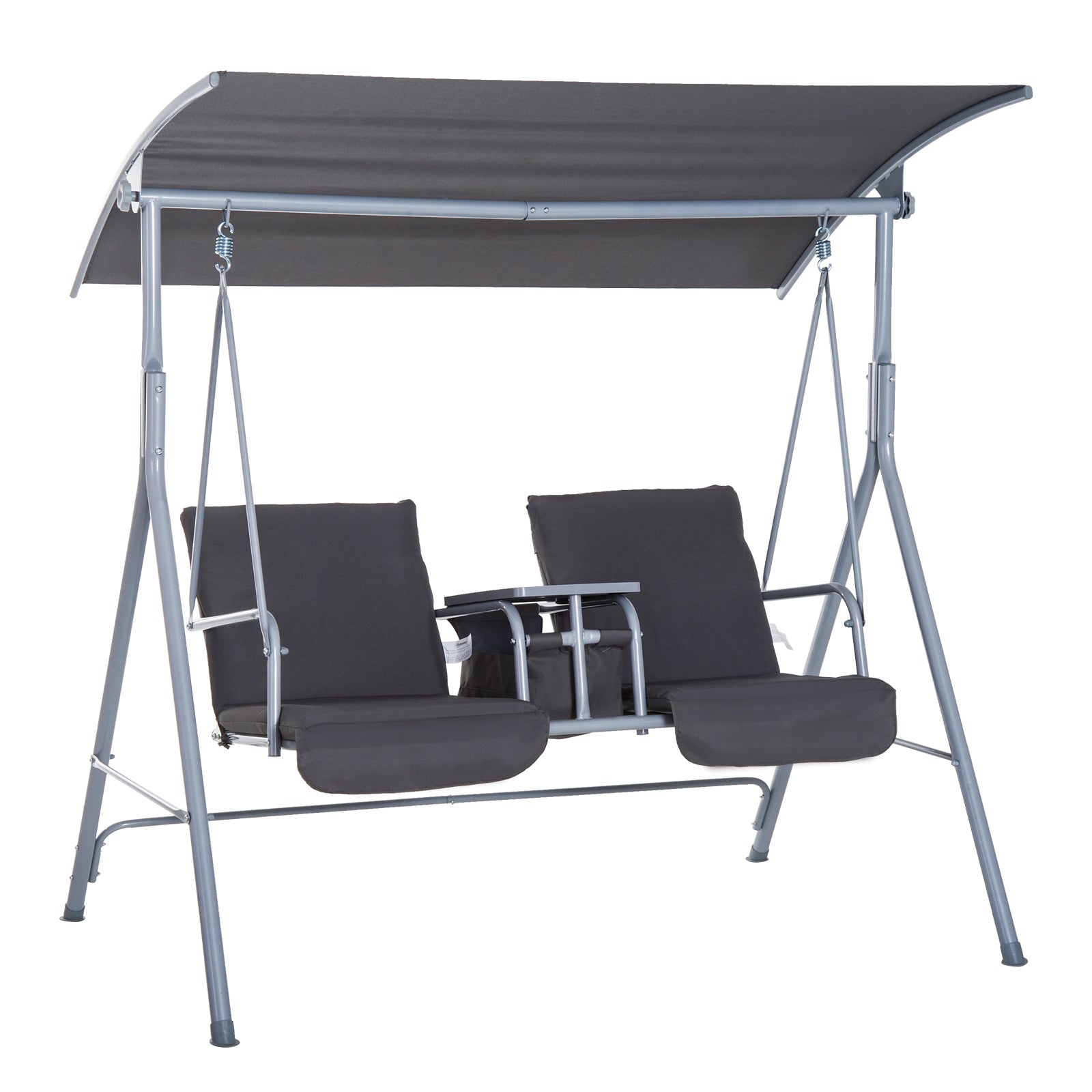Dondolo 2 Posti da Giardino 175x112x165 cm con Tavolino Tessuto Oxford ...
