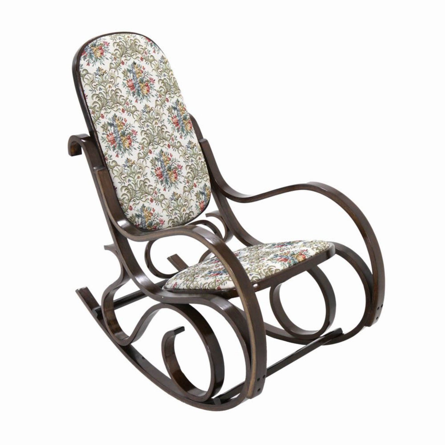 Dondolo da Giardino in Legno di Jelutong 90x55H45/97cm Fiori Noce ...