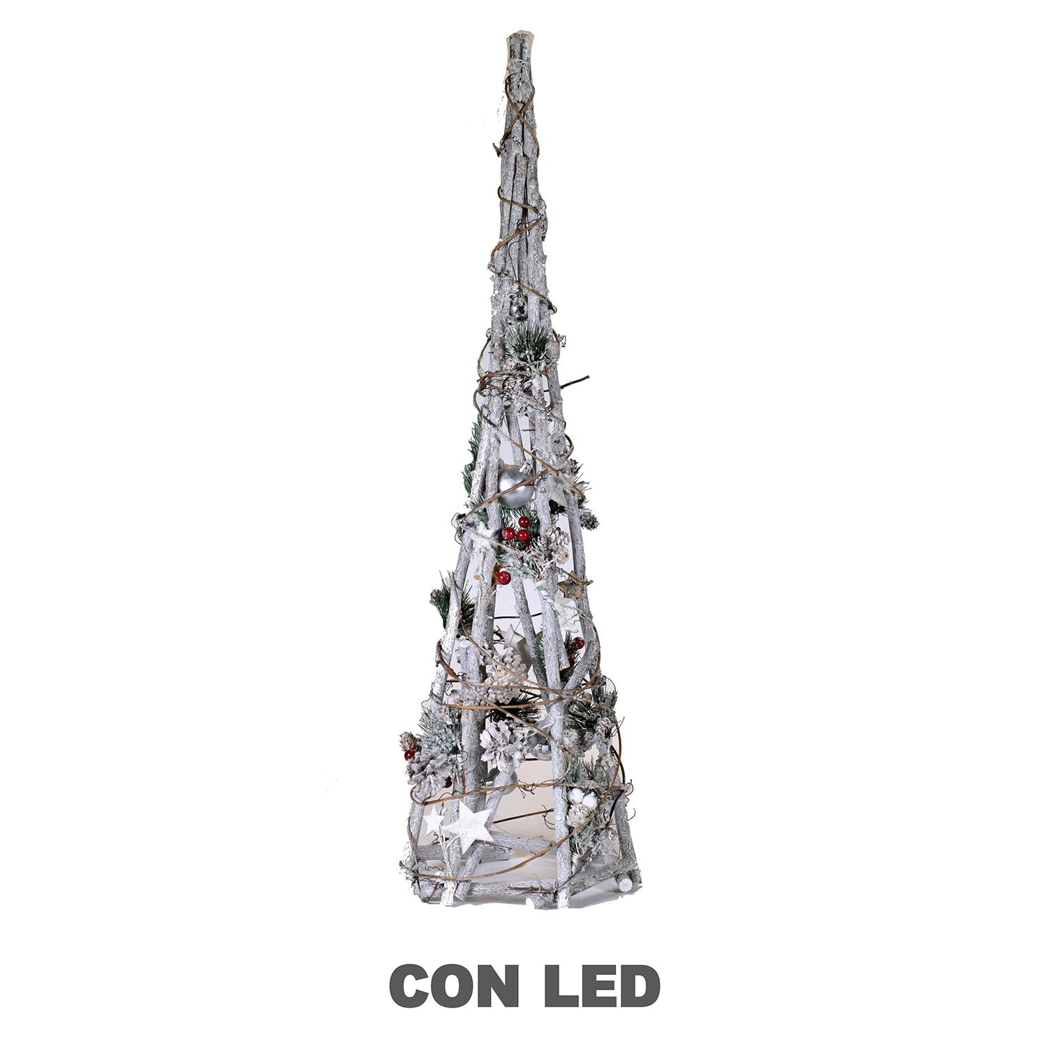 Mini Albero di Natale innevato con Micro con Led in Legno bianco cm ...