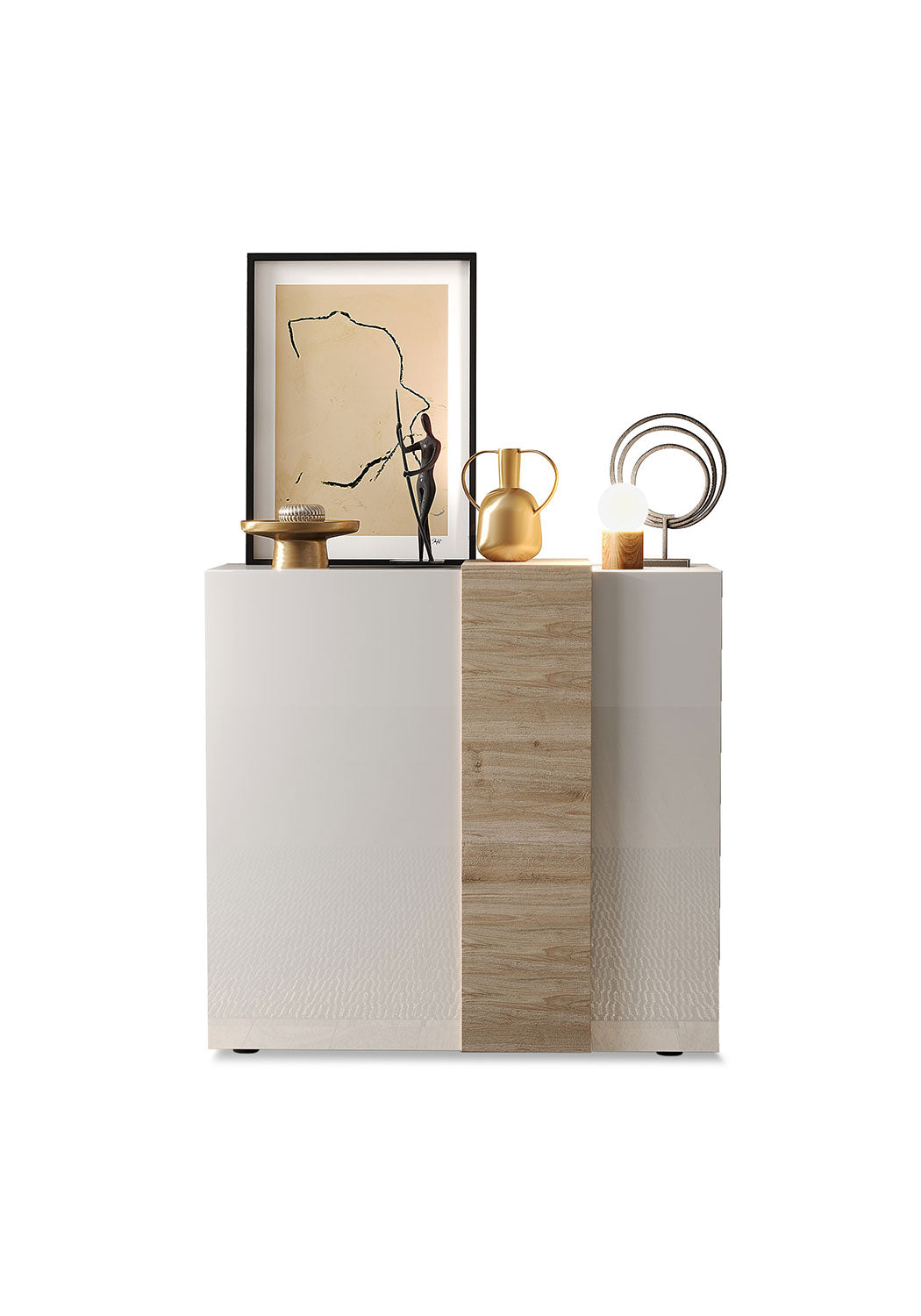 Madia Design Moderno 2 Ante Venus 121x44x114 cm Bianco Lucido E Cadiz ...