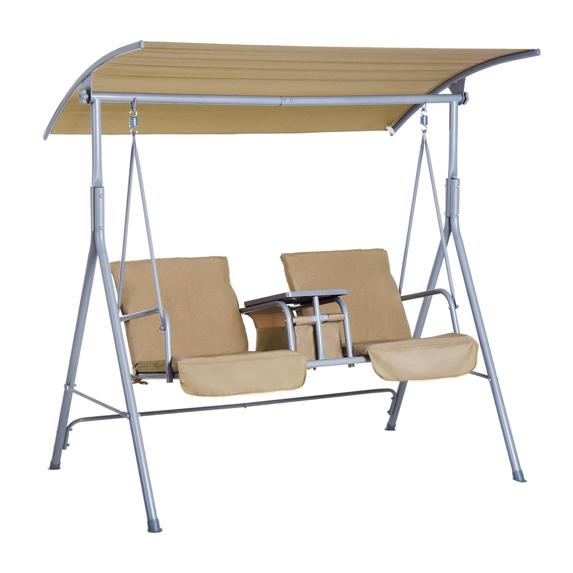 Dondolo 2 Posti da Giardino 175x112x165 cm in con Tavolino in Metallo e ...