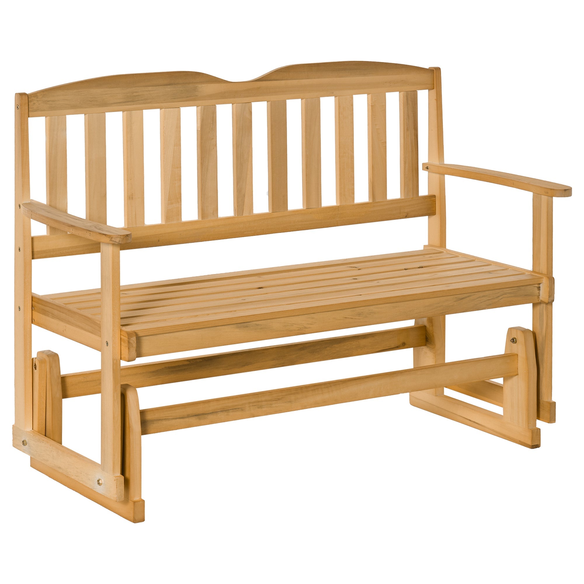 Panchina Dondolo da Giardino 2 Posti 132x51x95,5 cm in Legno di Abete ...