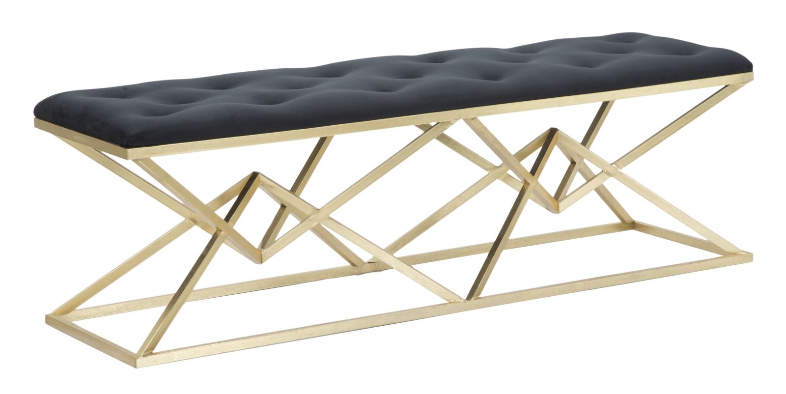 Panca Piramid Doppia 140x40x45 cm in Ferro e Spugna e Poliestere Nero e ...