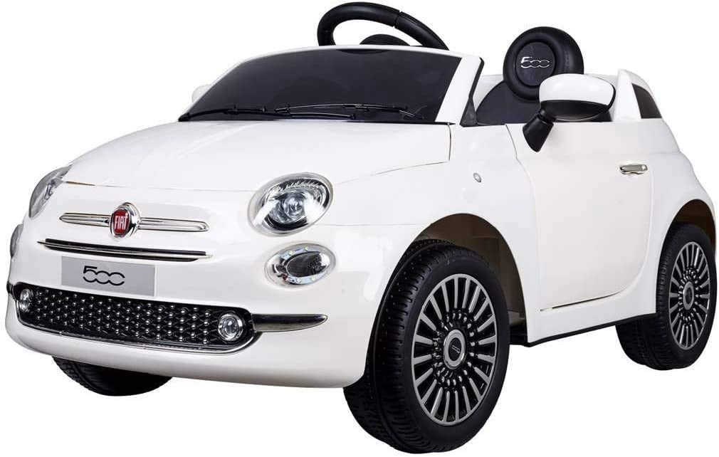 Macchina Elettrica per Bambini 12V con Licenza Fiat 500 Bianca ...
