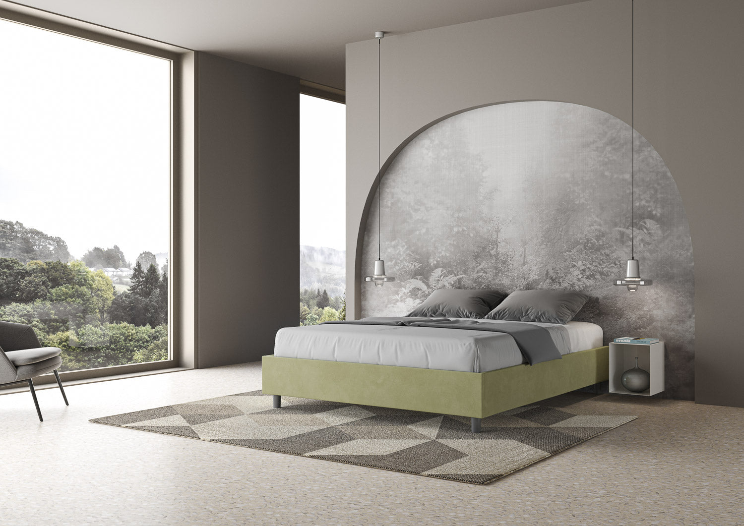 Letto Matrimoniale Large Azelia Tè Verde Varie Misure – acquista su ...
